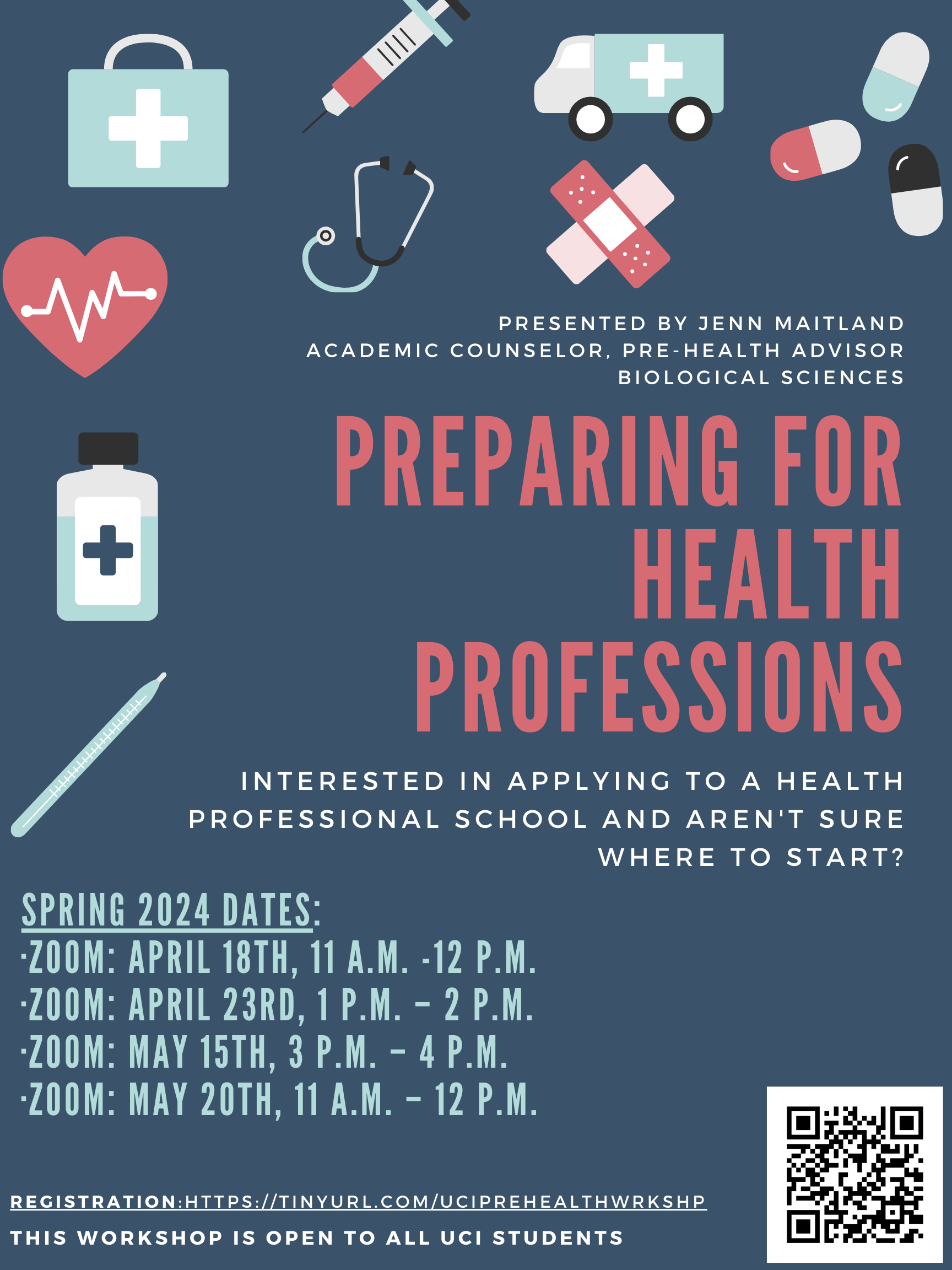 Pre-Health Workshops for S'24 - UC Irvine Biological Sciences Undergraduate